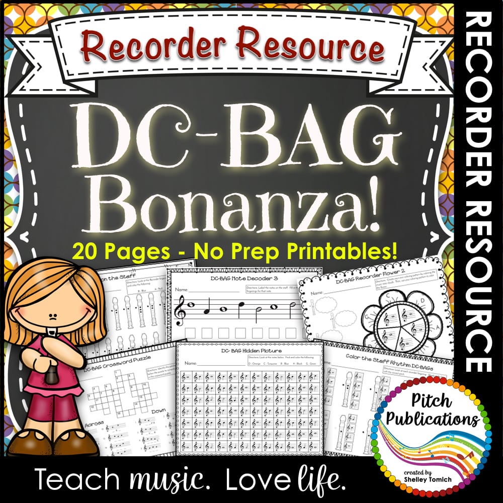Recorder Bonanza: Worksheets to Practice DCBAG Elementary Recorder | J ...