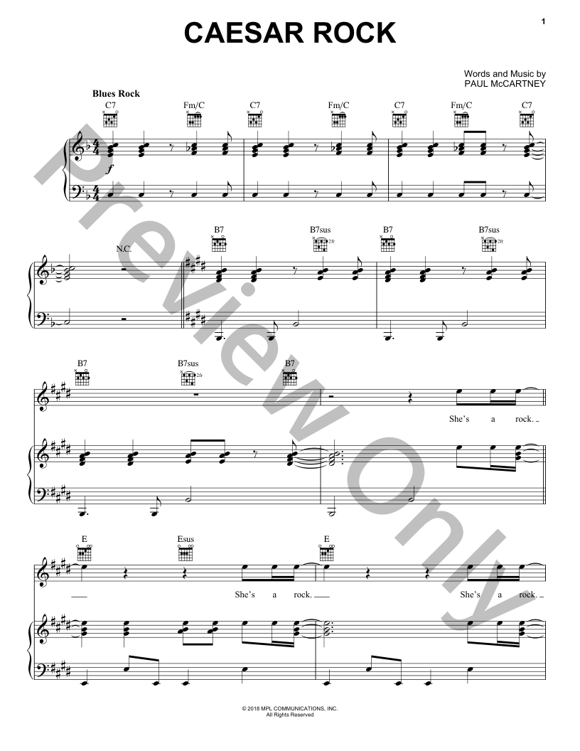 Caesar Rock P/V/G Sheet Music | J.W. Pepper