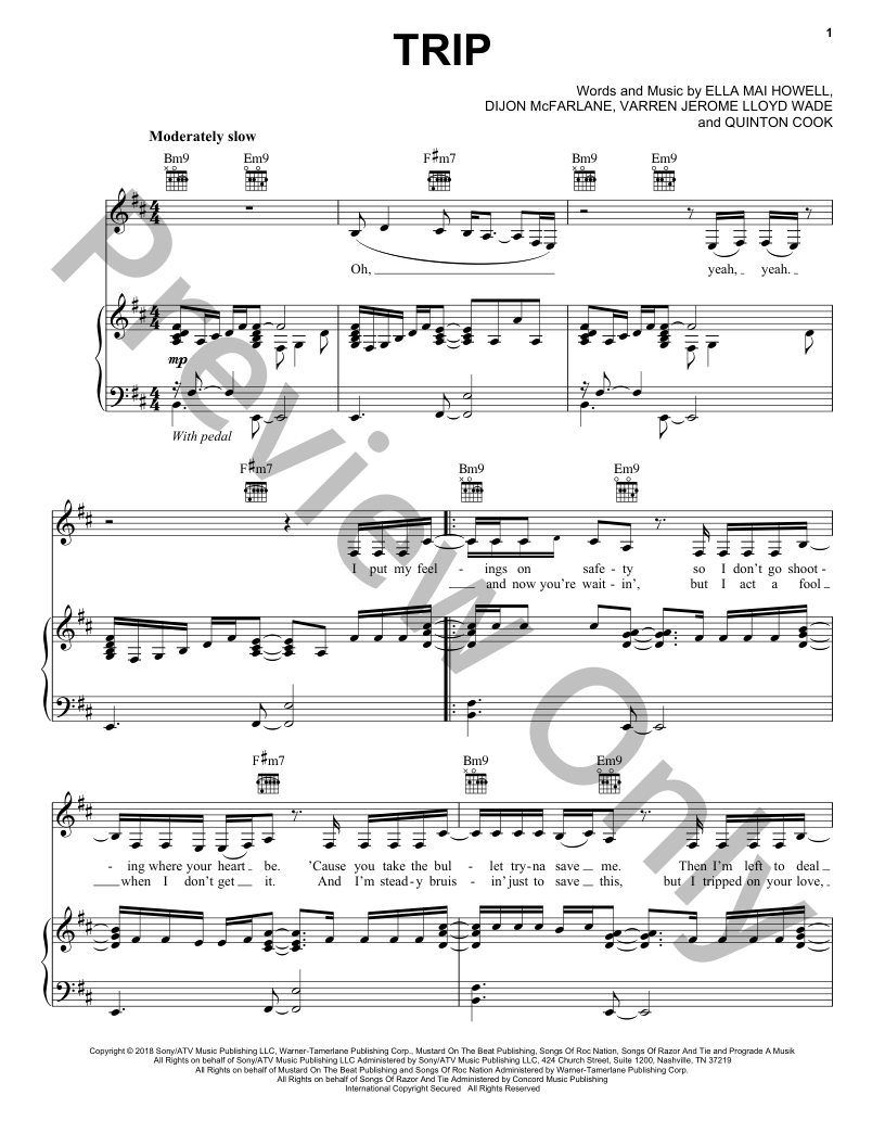 Trip P/V/G Sheet Music | J.W. Pepper