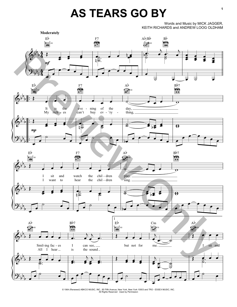 As Tears Go By | J.W. Pepper