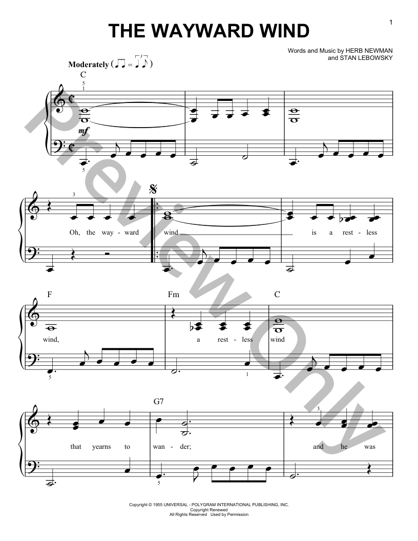 The Wayward Wind | J.W. Pepper