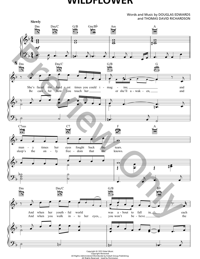 Wildflower P/V/G Sheet Music | J.W. Pepper