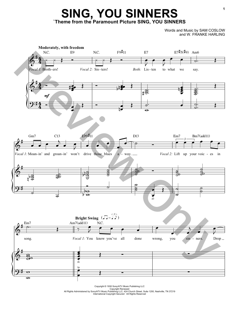 Sing, You Sinners | J.W. Pepper