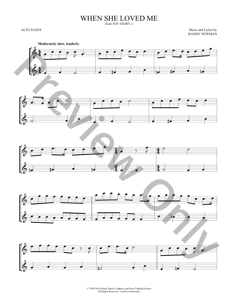 When She Loved Me Sheet Music | J.W. Pepper