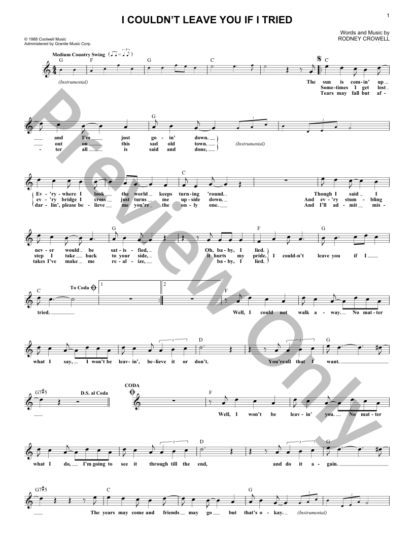 I Couldn't Leave You If I Tried | J.W. Pepper