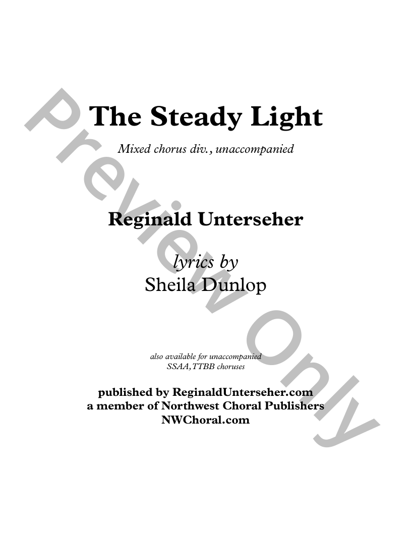 The Steady Light Choral Sheet Music | J.W. Pepper