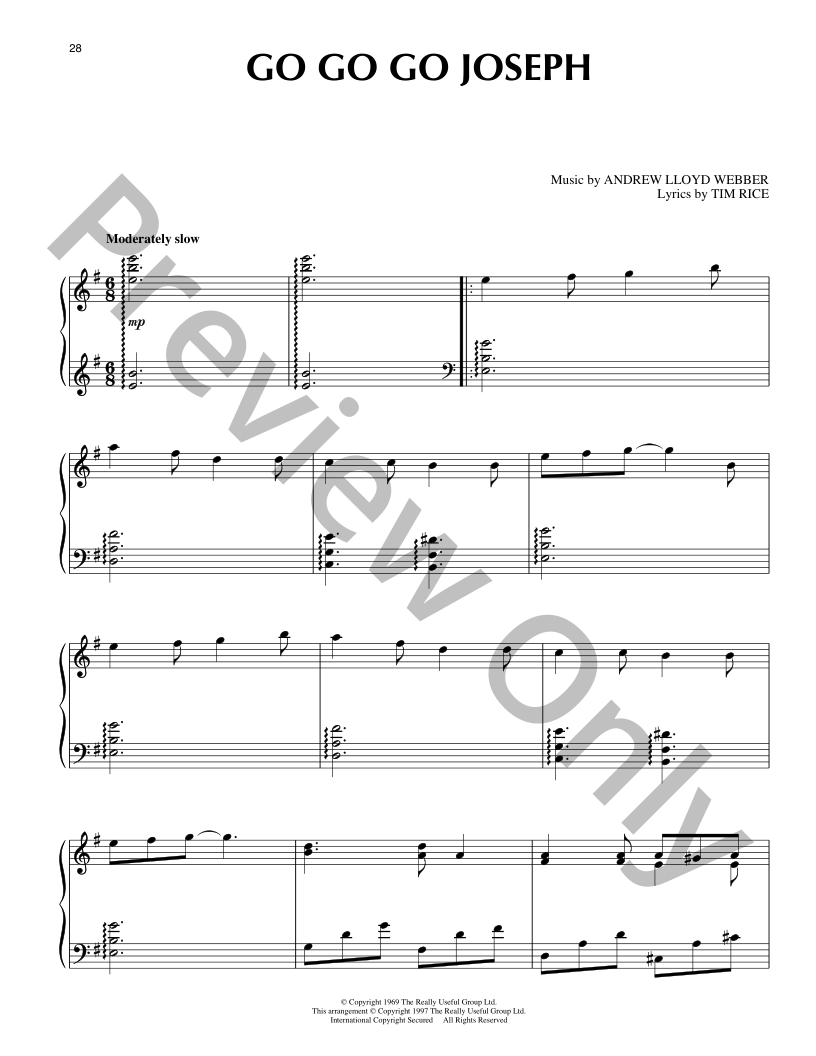 Go Go Go Joseph Piano Sheet Music | J.W. Pepper