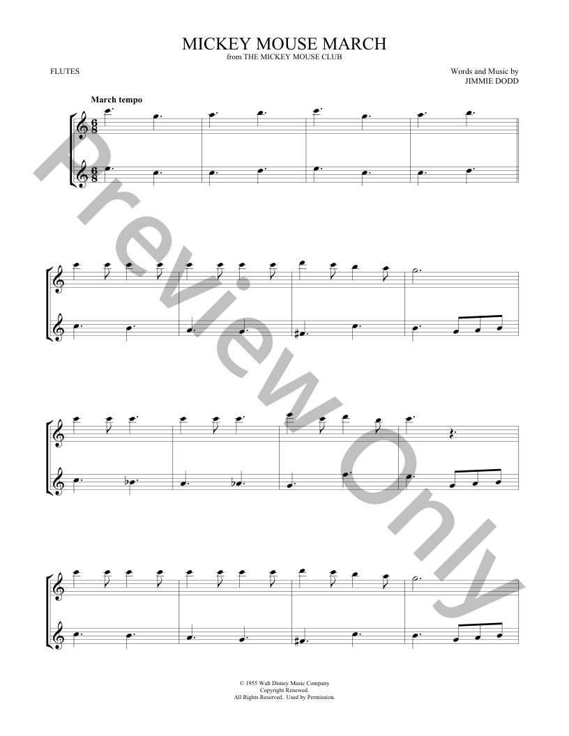 Mickey Mouse March Sheet Music | J.W. Pepper