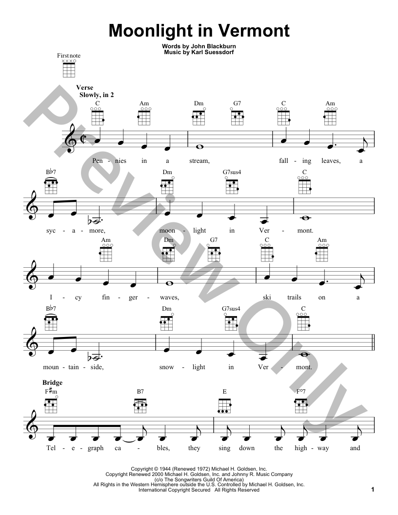 Moonlight In Vermont | J.W. Pepper