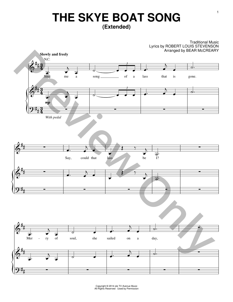 The Skye Boat Song (Extended) P/V/G Sheet Music | J.W. Pepper