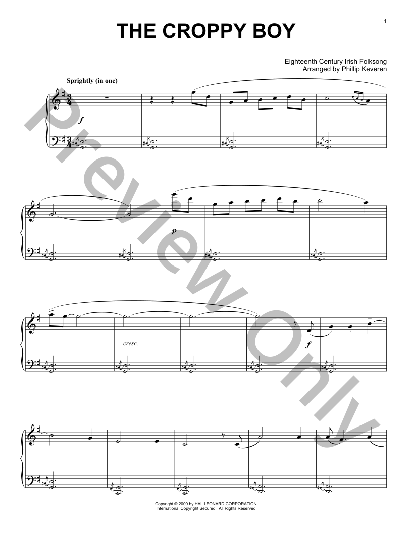 The Croppy Boy | J.W. Pepper