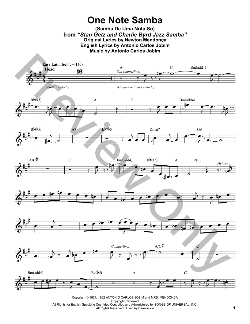 One Note Samba (Samba De Uma Nota So) | J.W. Pepper