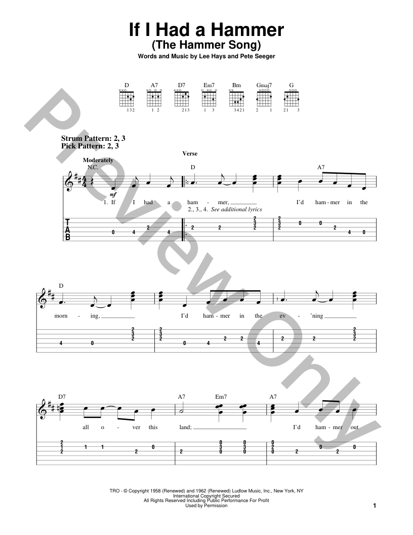 If I Had A Hammer (The Hammer Song) | J.W. Pepper