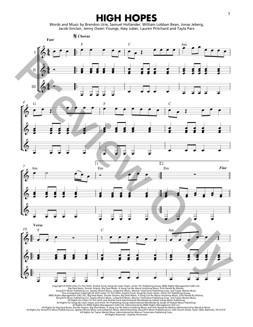 High Hopes Guitar/Fretted Sheet Music | J.W. Pepper