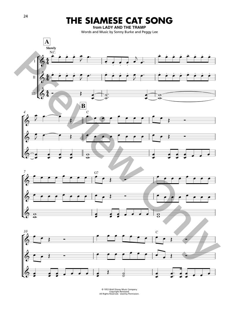 The Siamese Cat Song (from Lady And The Tramp) | J.W. Pepper