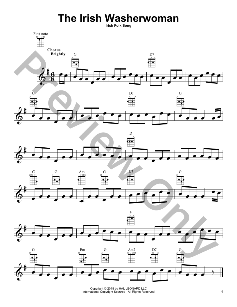 The Irish Washerwoman Guitar/Fretted Sheet Music | J.W. Pepper