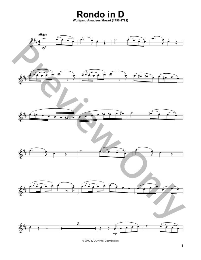 Rondo In D Major, K 485 Sheet Music | J.W. Pepper