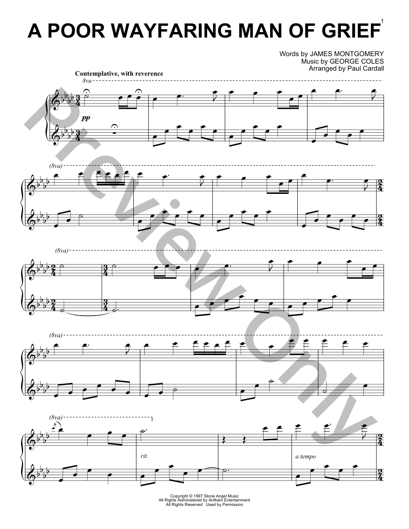A Poor Wayfaring Man Of Grief | J.W. Pepper