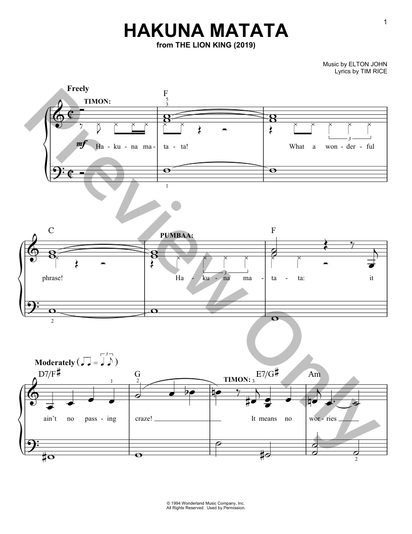 Hakuna Matata | J.W. Pepper