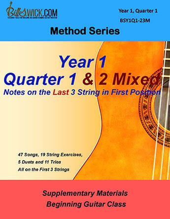 Bill Swick's Beginning Guitar Class Method - Quarters 1 & 2 Mixed ...