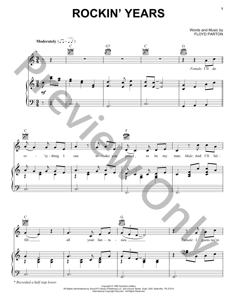 Rockin' Years P/V/G Sheet Music | J.W. Pepper