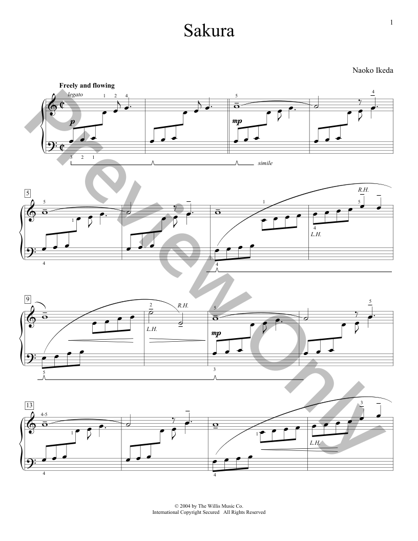 Sakura Piano Sheet Music | J.W. Pepper