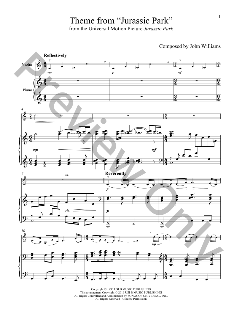 Theme From Jurassic Park Sheet Music | J.W. Pepper