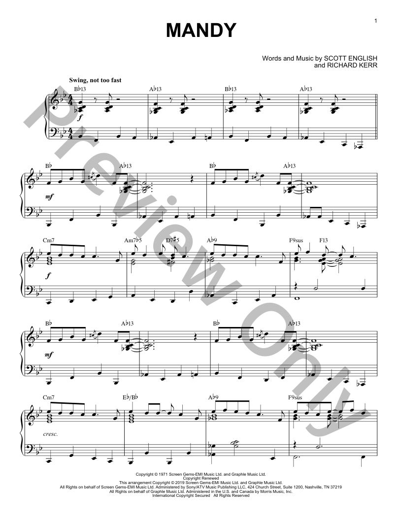 Mandy [Jazz version] | J.W. Pepper