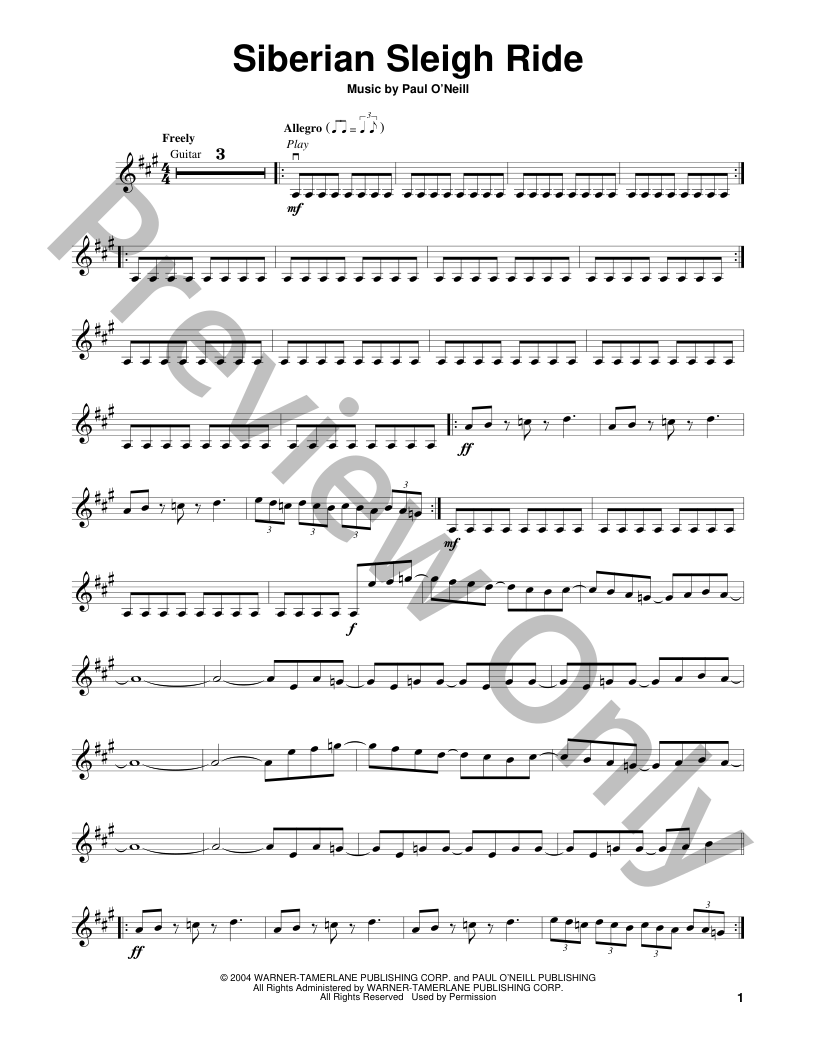 Siberian Sleigh Ride Sheet Music | J.W. Pepper