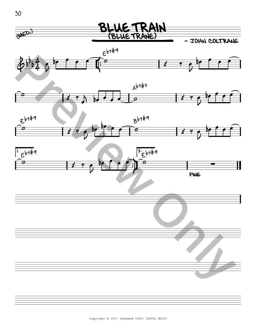 Blue Train (Blue Trane) | J.W. Pepper