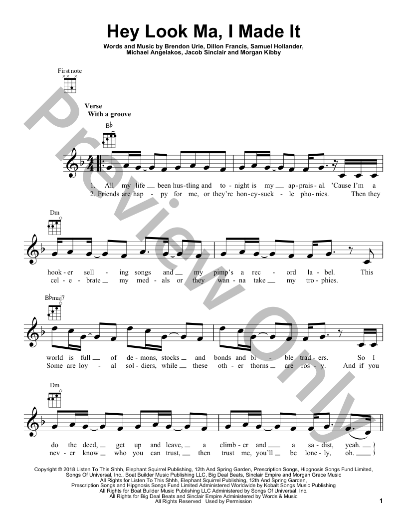 Hey Look Ma, I Made It Guitar/Fretted Sheet Music | J.W. Pepper