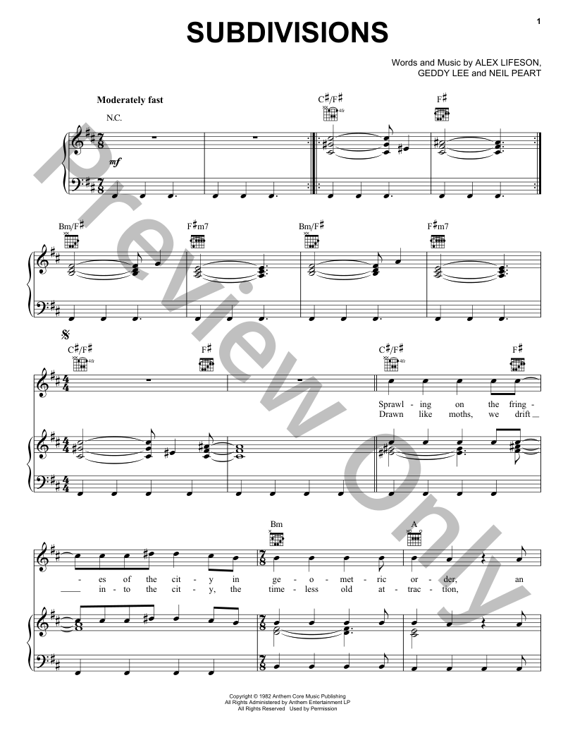 Subdivisions P/V/G Sheet Music | J.W. Pepper