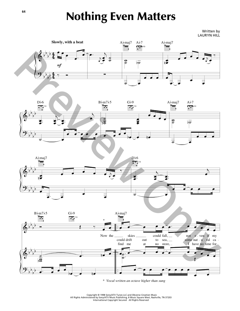 Nothing Even Matters P/V/G Sheet Music | J.W. Pepper