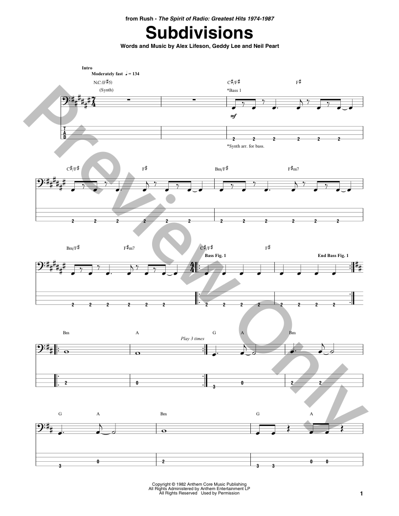 Subdivisions Guitar/Fretted Sheet Music | J.W. Pepper