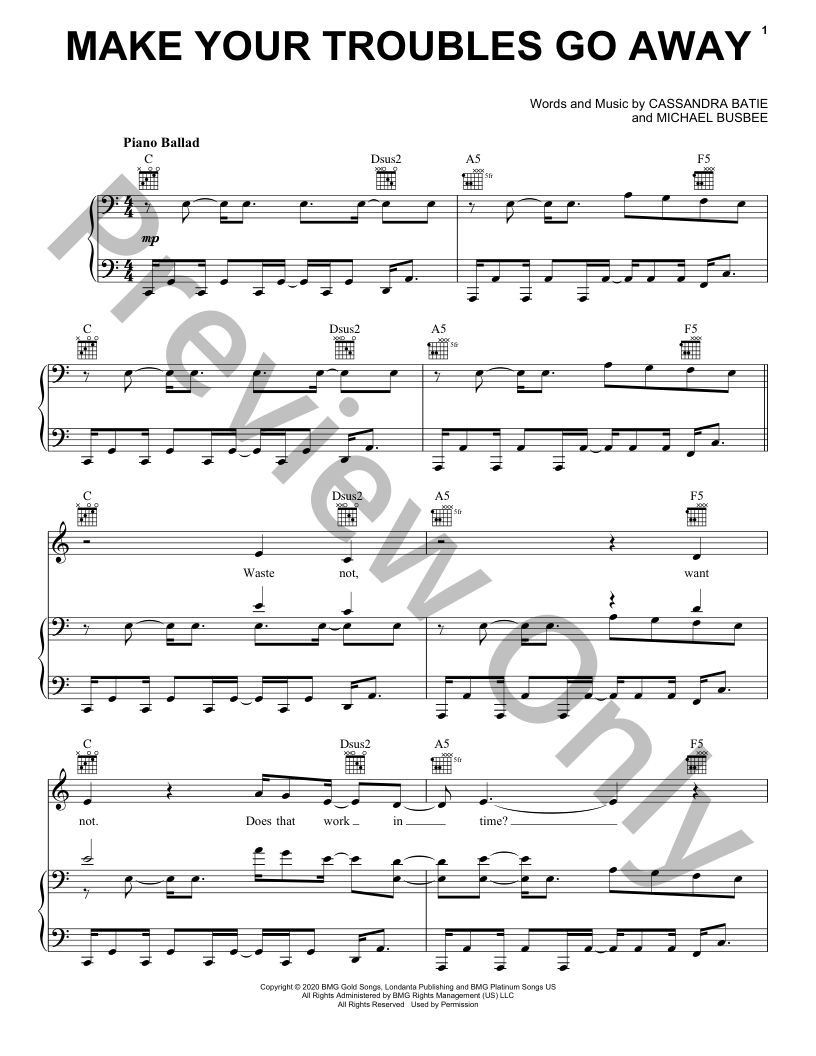 Make Your Troubles Go Away P/V/G Sheet Music | J.W. Pepper