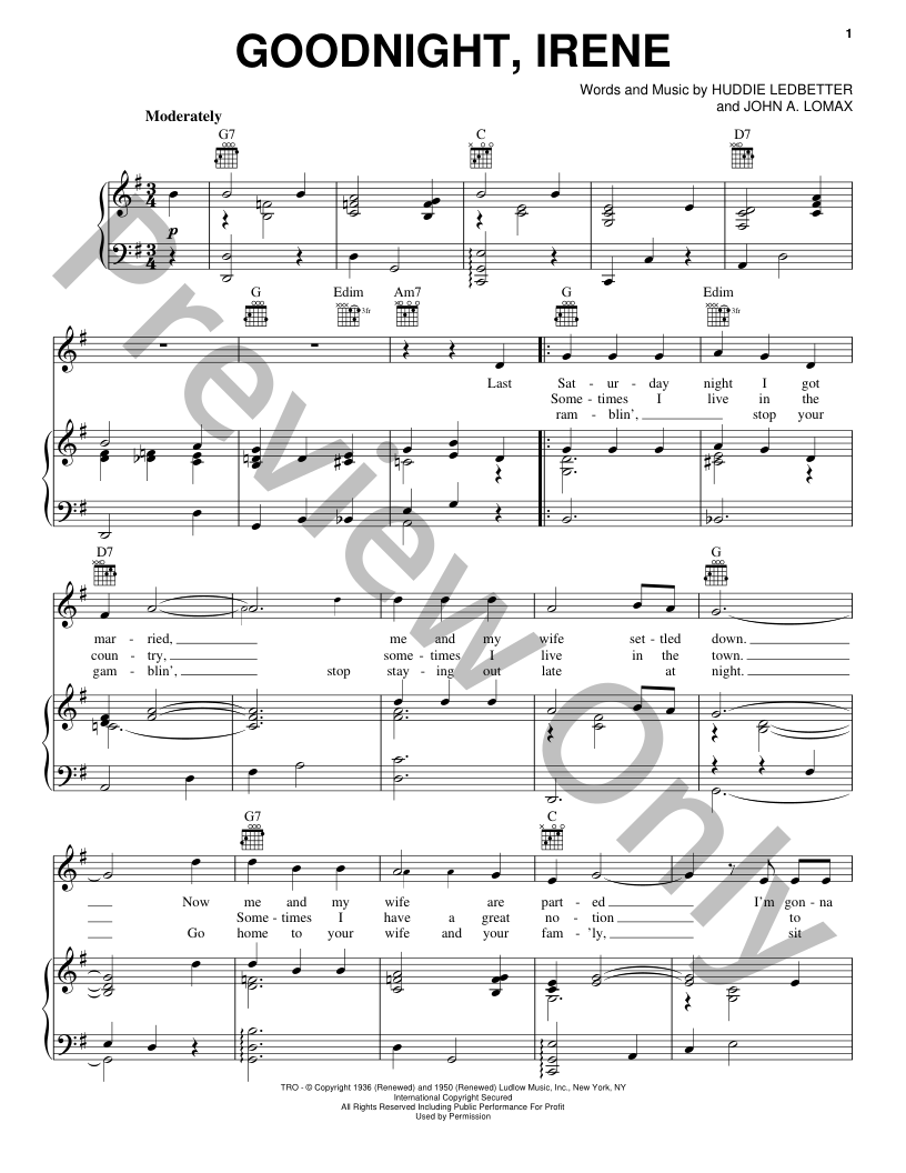 Goodnight, Irene | J.W. Pepper