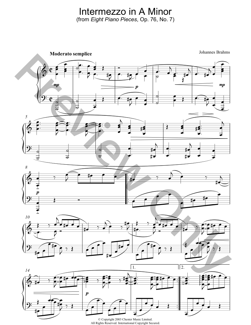 Intermezzo in A Minor | J.W. Pepper