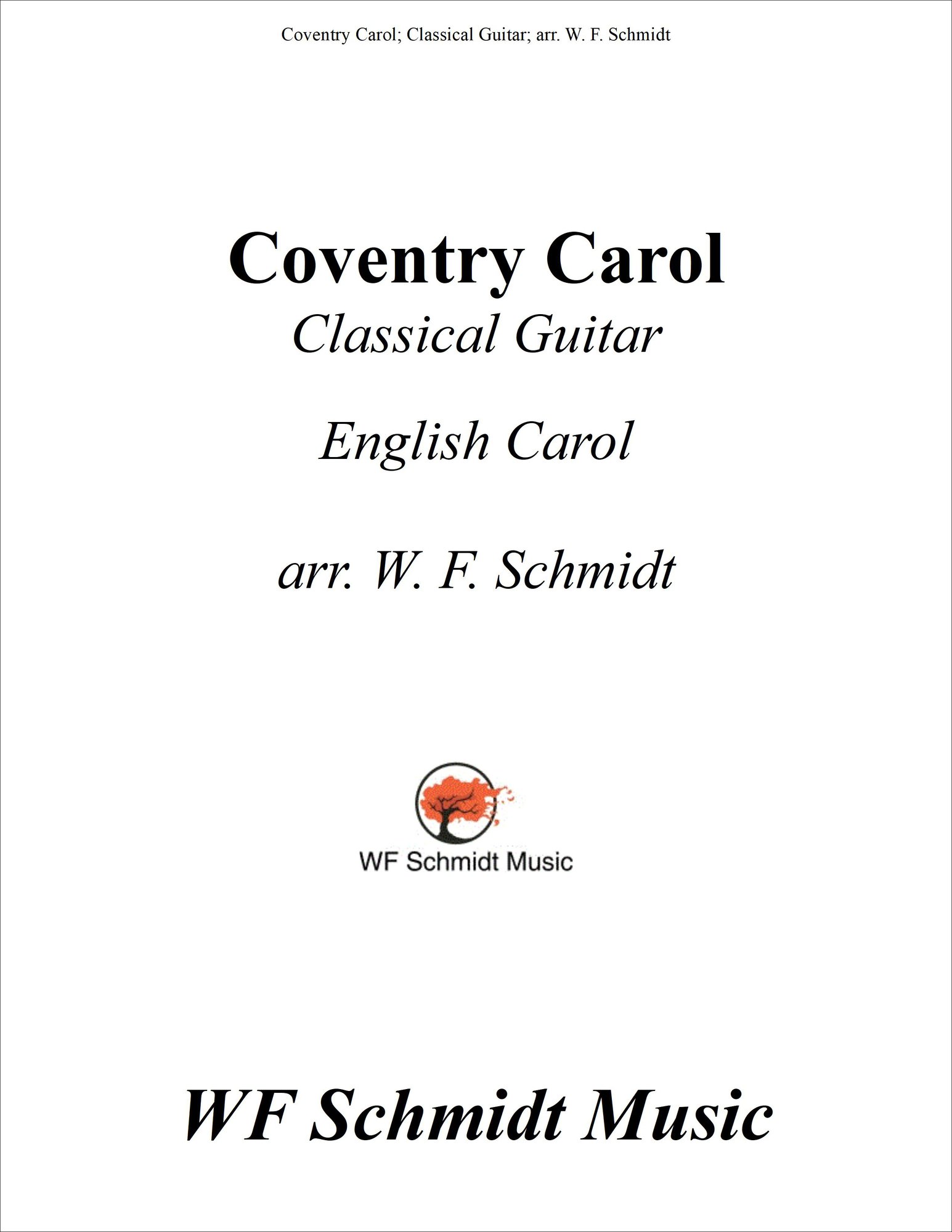 Coventry Carol Guitar/Fretted Sheet Music | J.W. Pepper