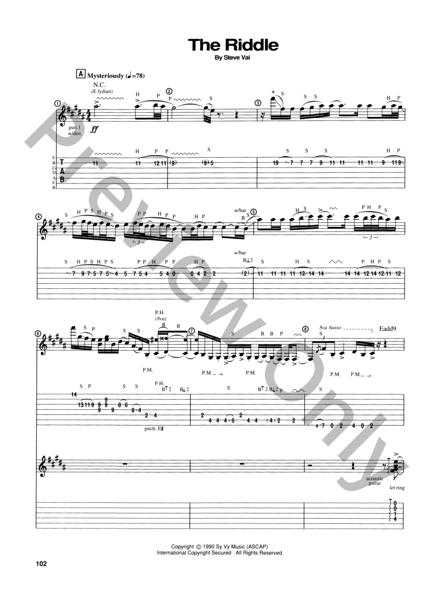 The Riddle Guitar/Fretted Sheet Music | J.W. Pepper