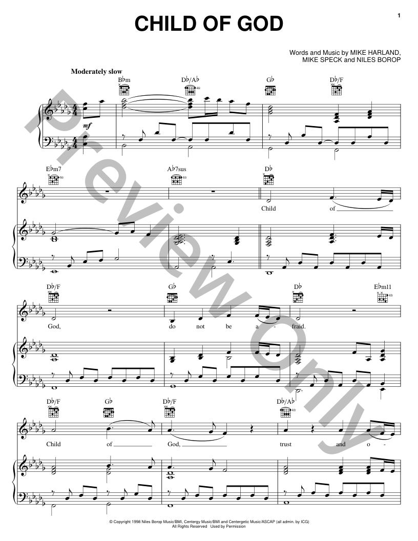 Child Of God P/V/G Sheet Music | J.W. Pepper