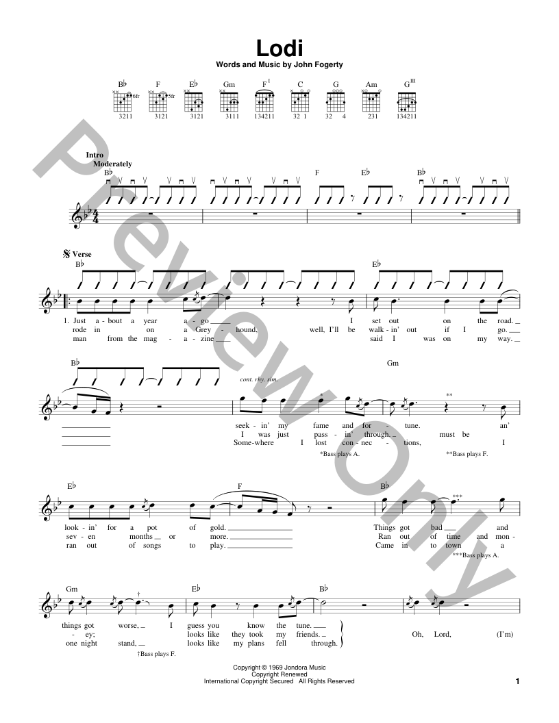 Lodi Guitar/Fretted Sheet Music | J.W. Pepper