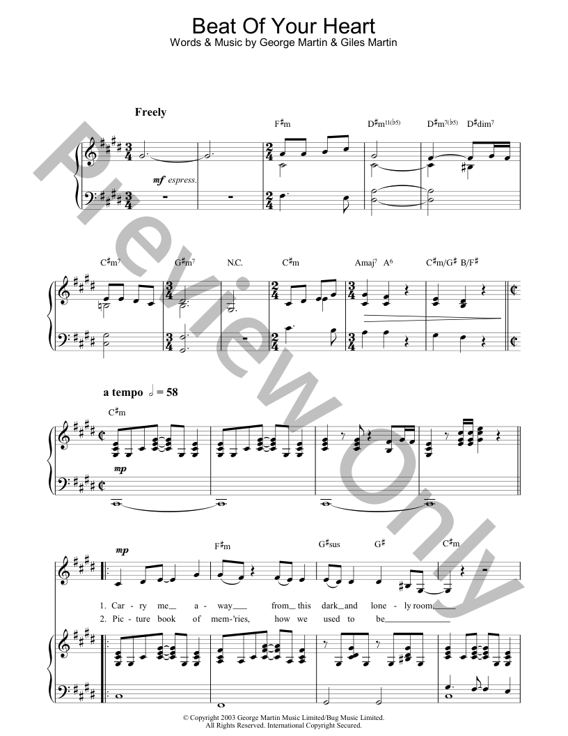 Beat Of Your Heart P/V/G Sheet Music | J.W. Pepper