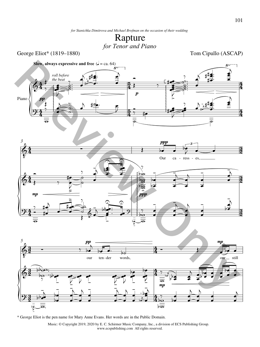 Rapture Vocal Sheet Music | J.W. Pepper