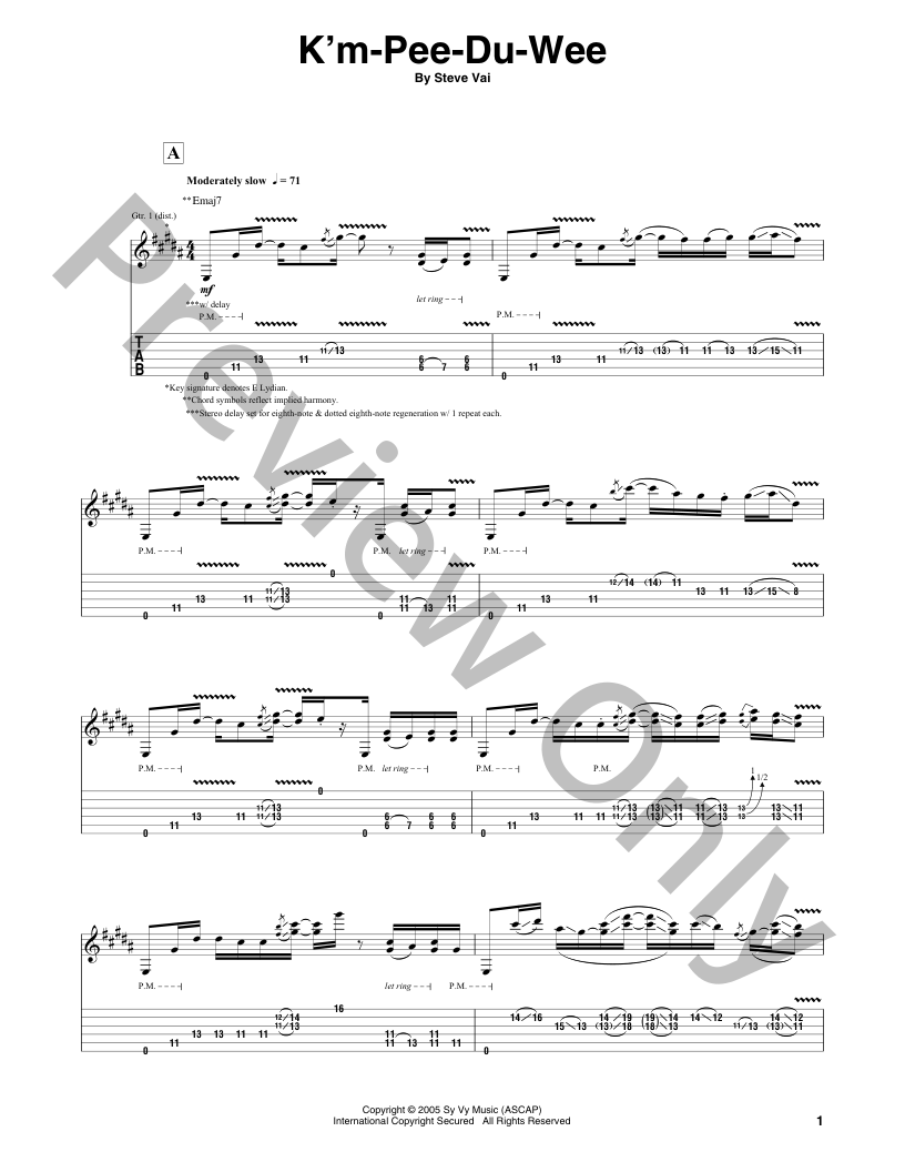 K'm Pee Du Wee Guitar/Fretted Sheet Music | J.W. Pepper