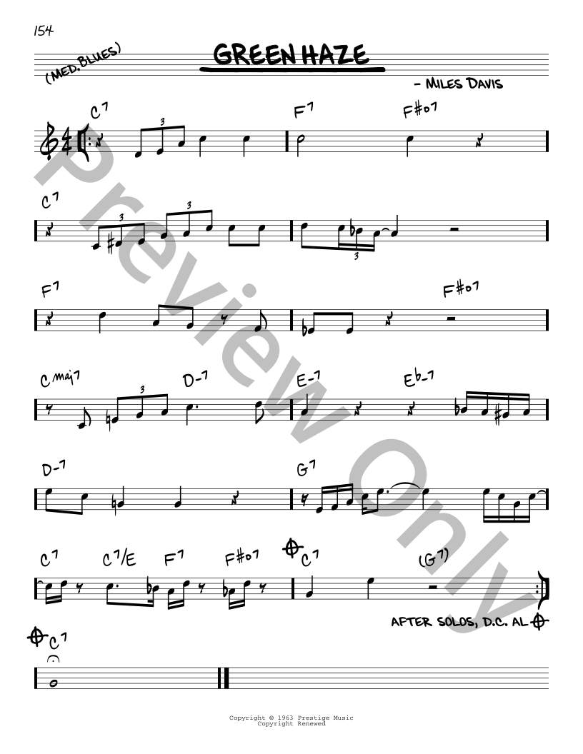 Green Haze P/V/G Sheet Music | J.W. Pepper