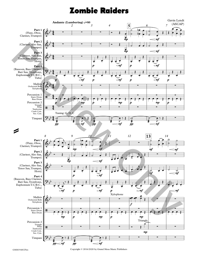 Zombie Raiders Concert Band Sheet Music | J.W. Pepper
