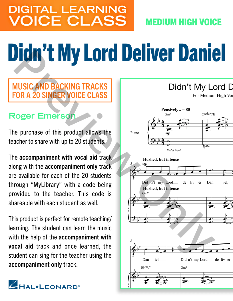 Didn T My Lord Deliver Daniel Vocal Sheet Music J W Pepper