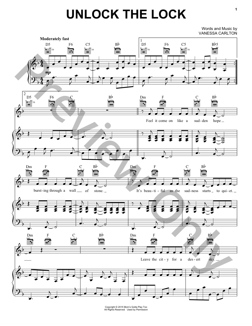 Unlock The Lock P/V/G Sheet Music | J.W. Pepper