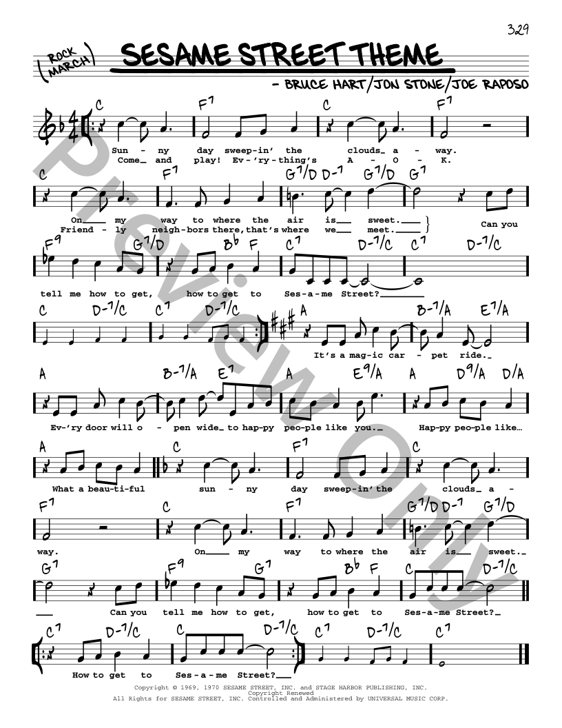 Sesame Street Theme High Voice EPRINT | J.W. Pepper