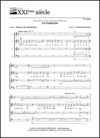 Le papillon (the butterfly) Choral Sheet Music | J.W. Pepper